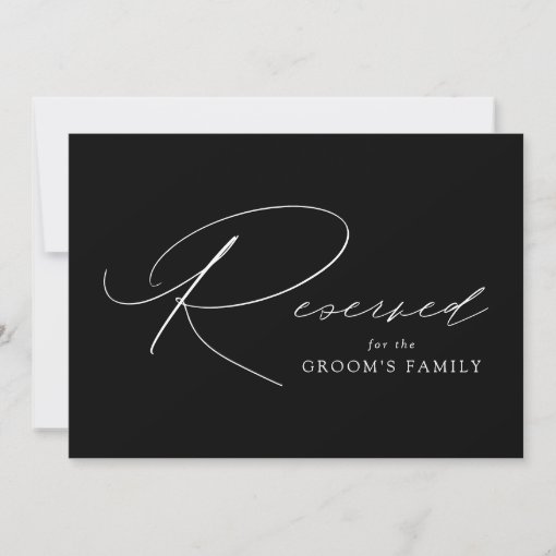 Modern Black and White Wedding Reserved Sign | Zazzle