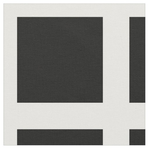 Modern Black and White Windowpane Squares Fabric | Zazzle