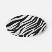 Modern black and white zebra stripes pattern paper plates | Zazzle