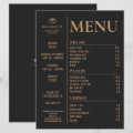 Modern Black Bakery, Caffee Table Menu | Zazzle