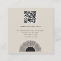 Modern Black & Beige Sunset Abstract Art QR Code Square Business Card ...