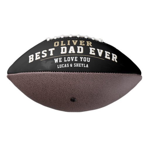 Modern Black Best Dad Ever Father`s Day Photo Football | Zazzle