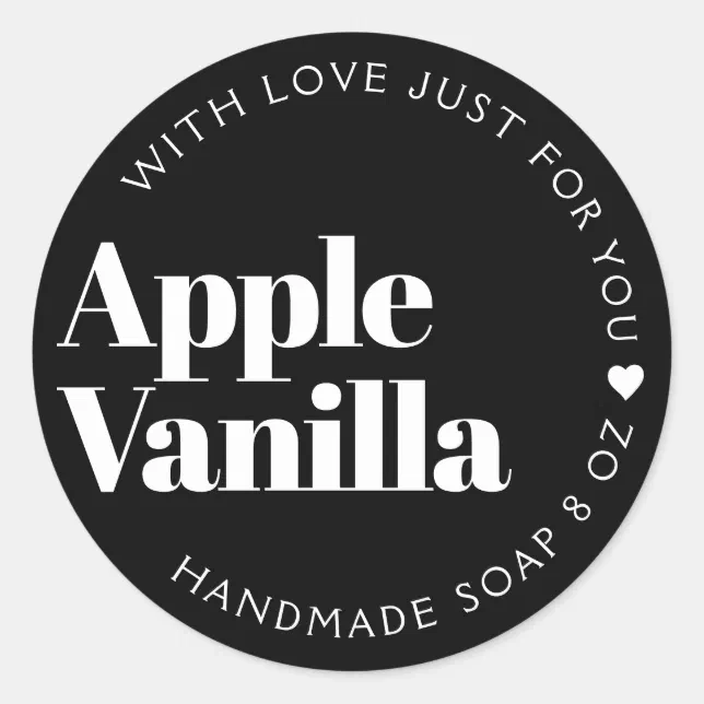 Modern Black Bold Typography Product Label | Zazzle