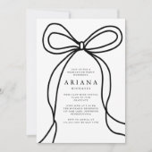 Modern Black Bow Graduation Party Invitation | Zazzle