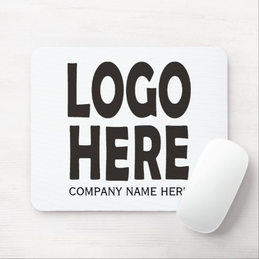 Modern black business custom logo promotional mouse pad | Zazzle