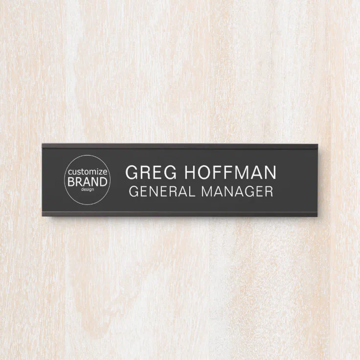 Modern Black Business Logo Company Office Door Sig Door Sign | Zazzle