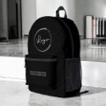 Modern Black Business Logo Corporate Printed Backpack | Zazzle