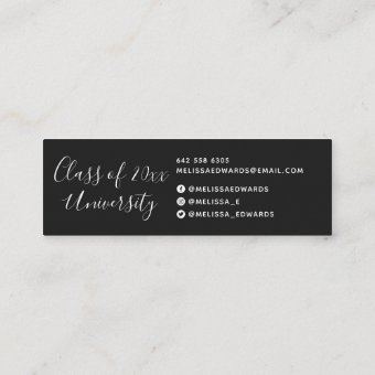 Modern black class of graduation photo name card | Zazzle