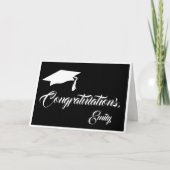 Modern Black Congratulations Script Graduation Card | Zazzle