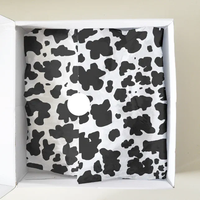 Modern Black Cow Skin Texture Animal Print Tissue Paper | Zazzle