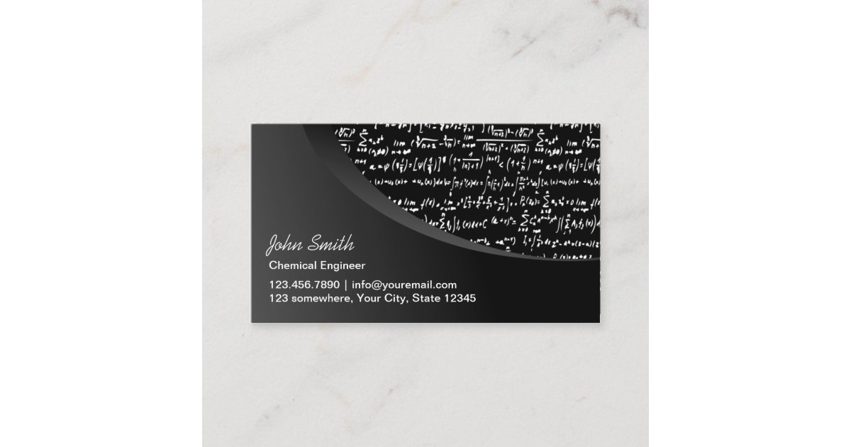 Modern Black Curve Chemical Engineer Business Card | Zazzle