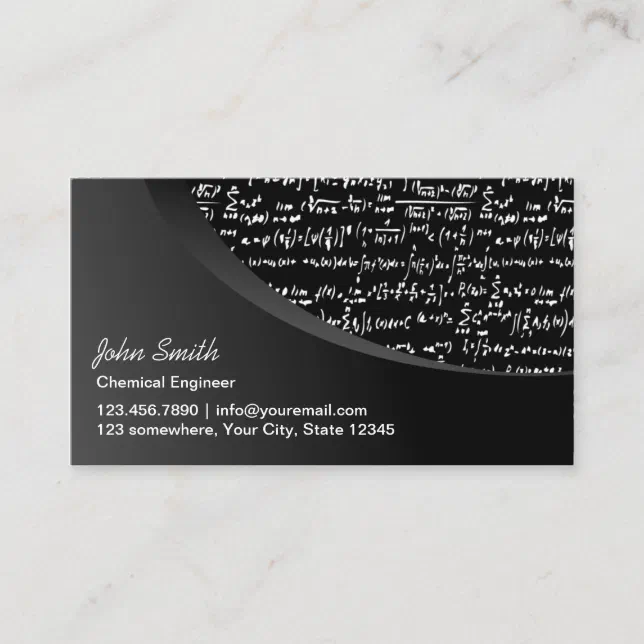 Modern Black Curve Chemical Engineer Business Card | Zazzle