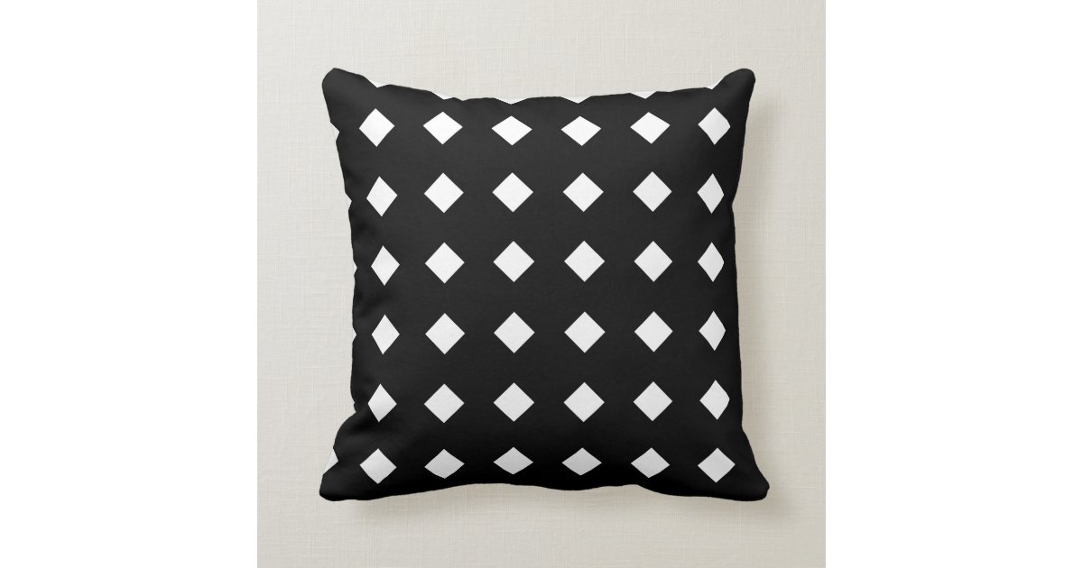 Modern Black Diamond Pattern Throw Pillow | Zazzle.com