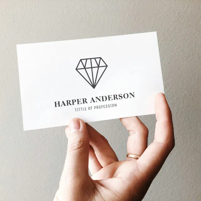 Modern Black Diamond Professional Business Card | Zazzle