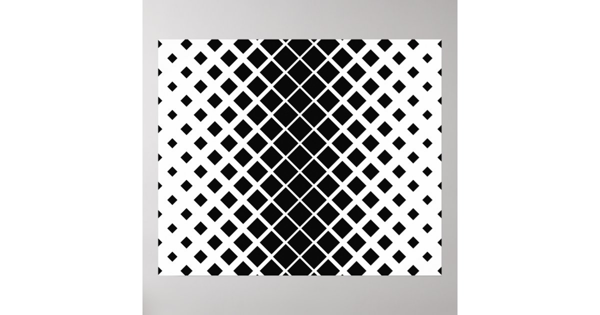 Modern Black Dissolving Square Block Pattern Poster | Zazzle