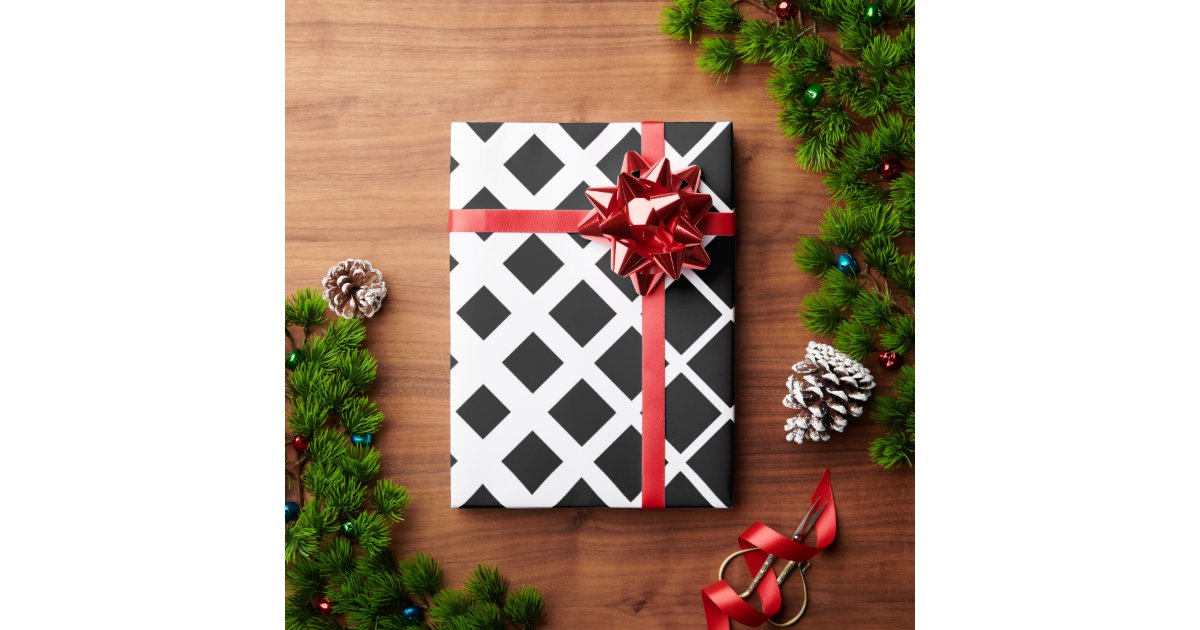 Modern Black Dissolving Square Block Pattern Wrapping Paper | Zazzle