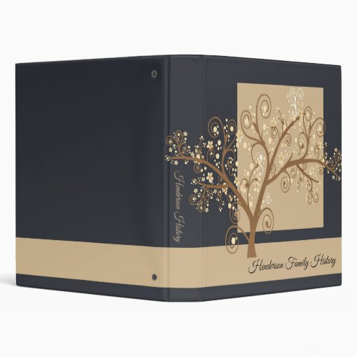 Modern Black Family Tree Genealogy 3 Ring Binder | Zazzle
