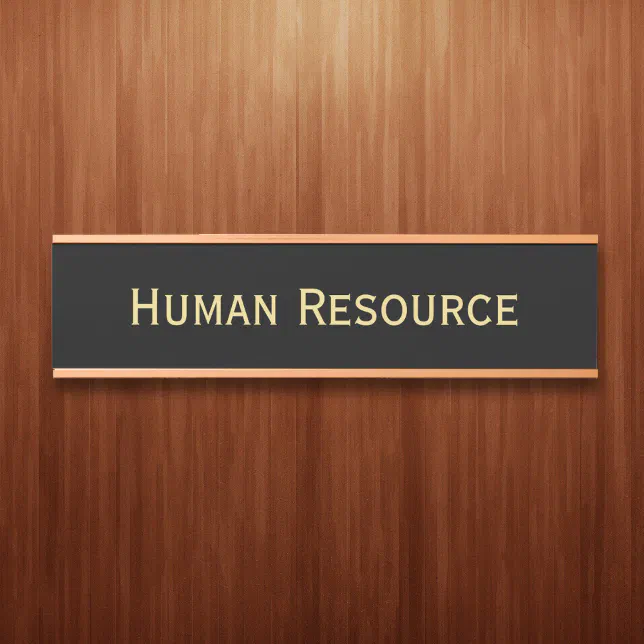 Modern Black Faux Gold Office Room Department Name Door Sign | Zazzle