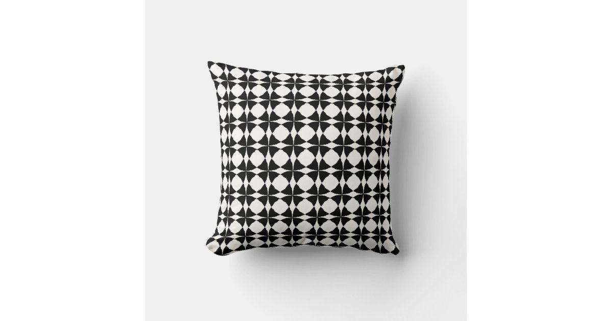 Modern Black Geometric Pattern Pillow | Zazzle