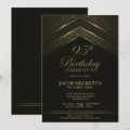 Modern Black Gold 95th Birthday Party Invitation | Zazzle