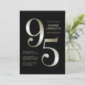 Modern Black Gold 95th Birthday Party Invitation | Zazzle