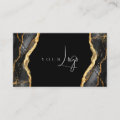 Modern Black Gold Agate Logo Business Card | Zazzle