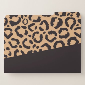 Modern Black Gold Cheetah Leopard Animal Print File Folder | Zazzle