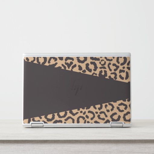 Modern Black Gold Cheetah Leopard Animal Print HP Laptop Skin | Zazzle