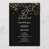Modern Black Gold confetti 50 and fabulous Program | Zazzle