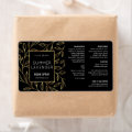 Modern Black & Gold Floral Room Spray Bottle Label | Zazzle