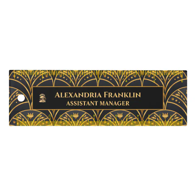 Modern Black Gold Office Professional Personalize Ruler | Zazzle
