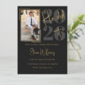 Modern Black Gold Photo Graduation Party Invitation | Zazzle