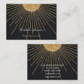 Modern Black Gold Shining Sun Business Card | Zazzle