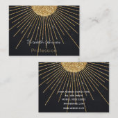 Modern Black Gold Shining Sun Business Card | Zazzle