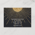Modern Black Gold Shining Sun Business Card | Zazzle