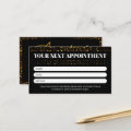 Modern Black Gold Sparkle Hairdresser Qr Code Appointment Card | Zazzle