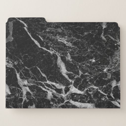 Modern Black & Gray Faux Marble File Folder | Zazzle