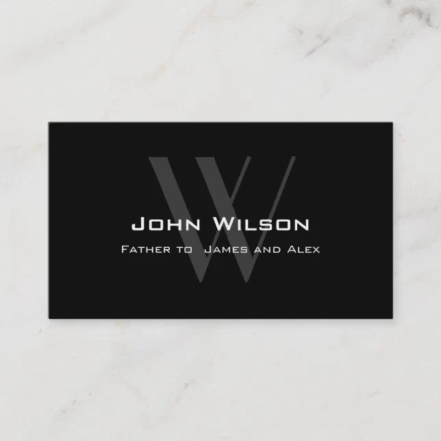Modern Black Grey Daddy Calling Card | Zazzle