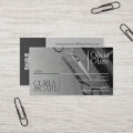 Modern Black & Grey Hair Stylist Business Card | Zazzle