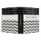 Modern black, grey, white chevron & polka dot binder | Zazzle