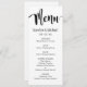 Modern Black Handwritten Script Wedding Menu | Zazzle
