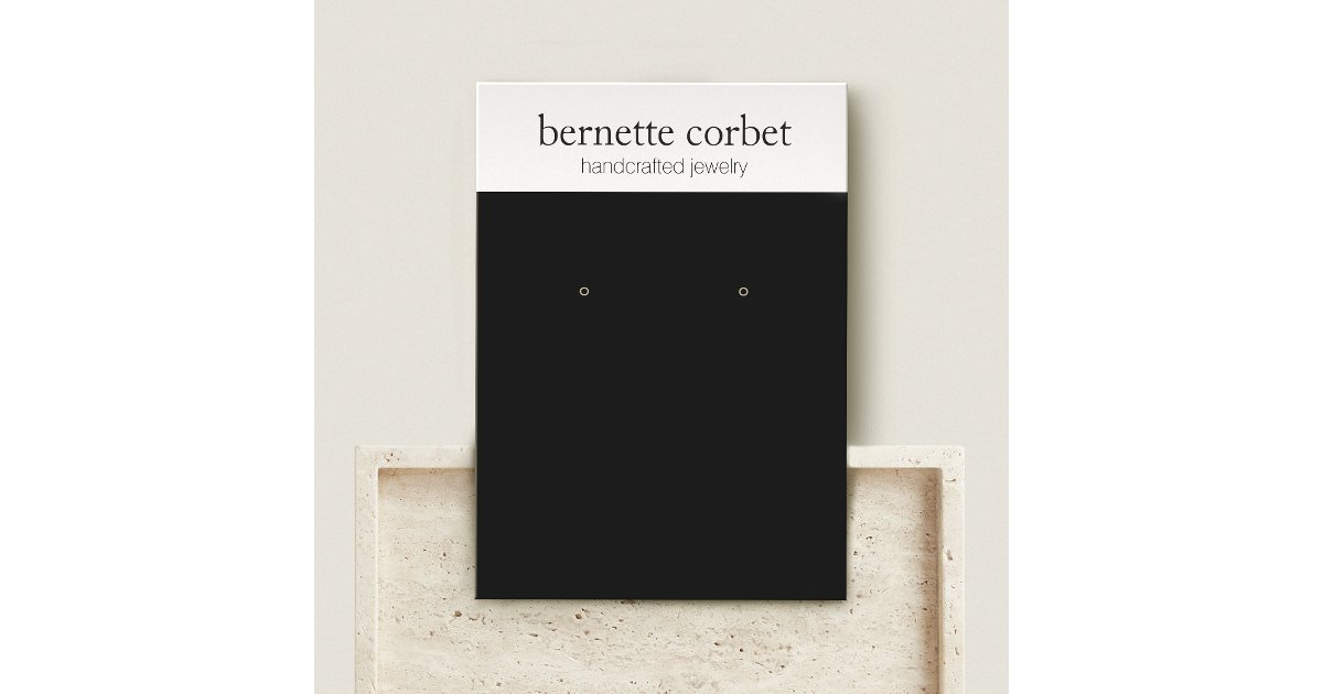 Modern Black Jewelry Designer Earring Display Card | Zazzle