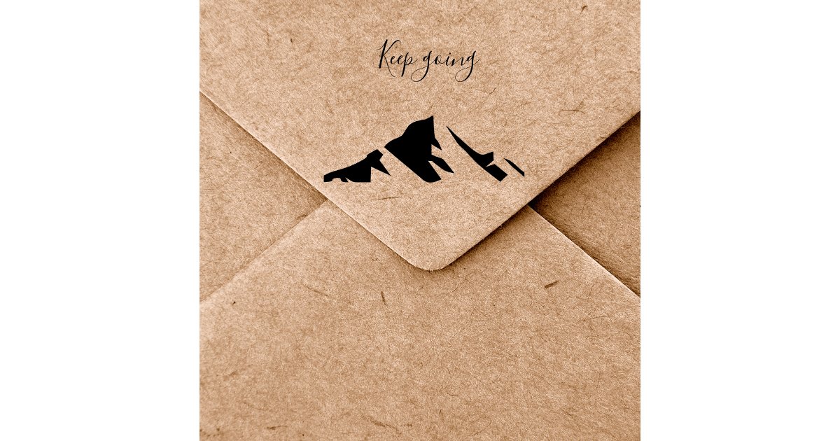 Modern Black Keep Going Simple Rubber Stamp | Zazzle