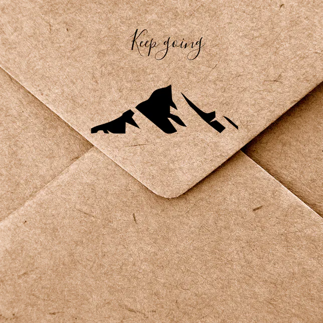 Modern Black Keep Going Simple Rubber Stamp | Zazzle