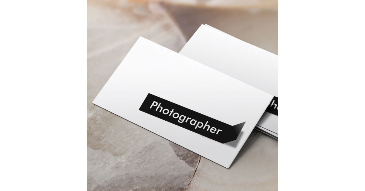 Modern Black Label Photographer Business Card | Zazzle