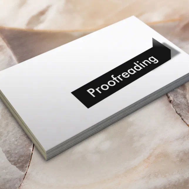 Modern Black Label Proofreading Business Card | Zazzle