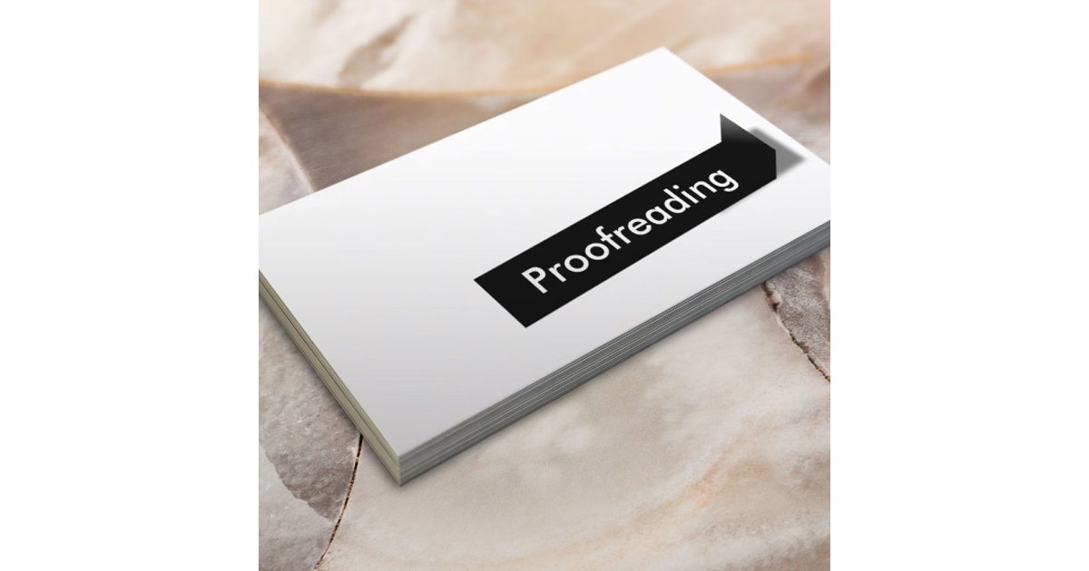 Modern Black Label Proofreading Business Card | Zazzle