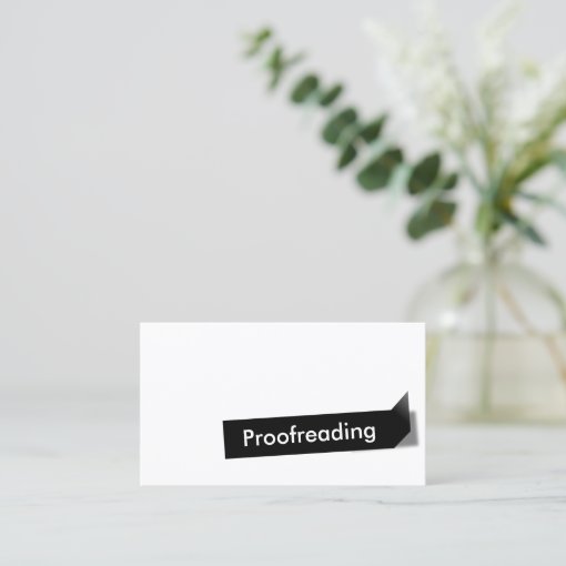Modern Black Label Proofreading Business Card | Zazzle