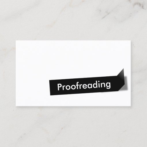 Modern Black Label Proofreading Business Card | Zazzle