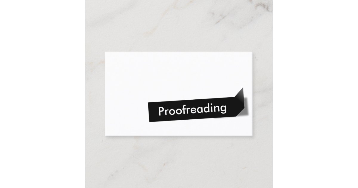 Modern Black Label Proofreading Business Card | Zazzle.com